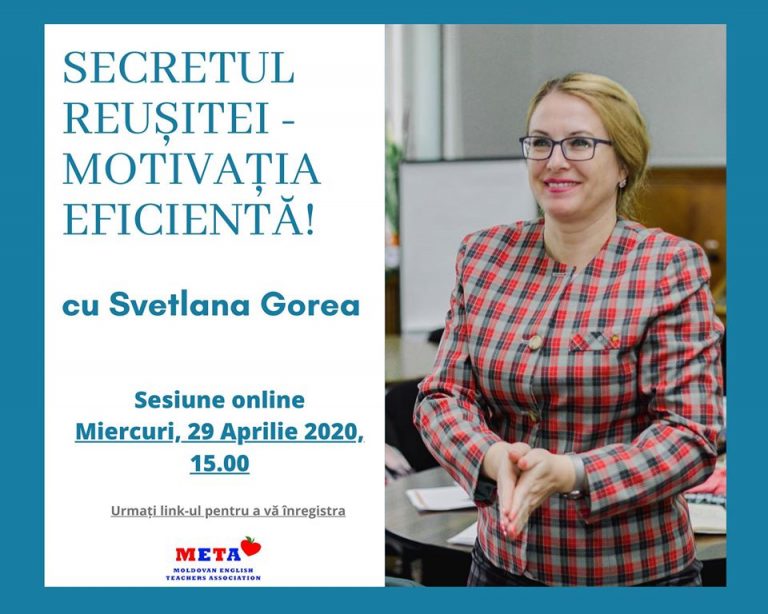 Sesiune de instruire pentru profesori: Secretele reușitei - motivația eficientă